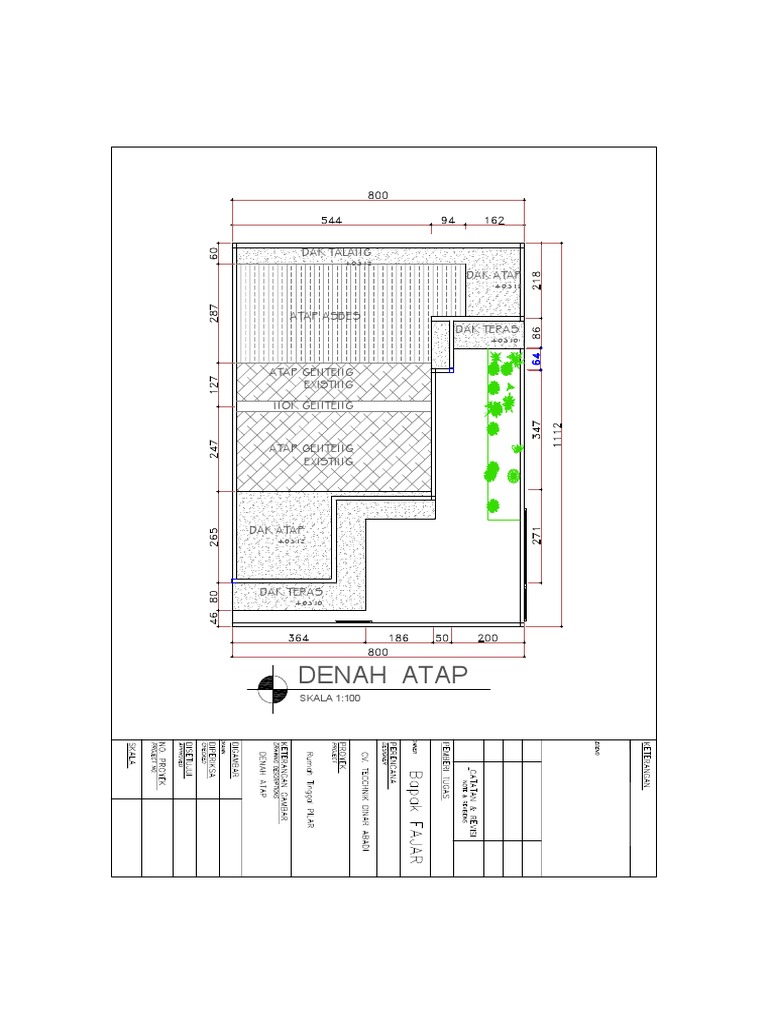 Denah Atap: Dak Atap Dak Talang | PDF