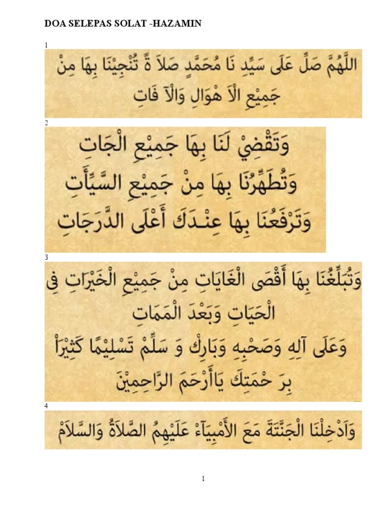 Doa Selepas Solat Pdf