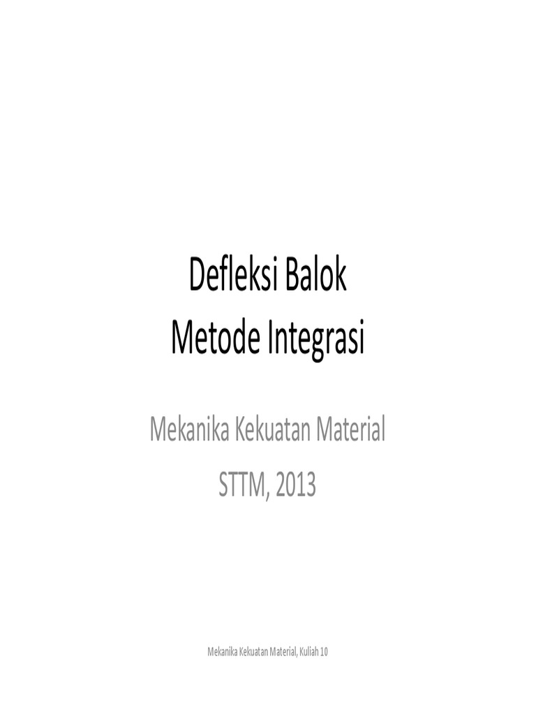 Defleksi Balok Metode Integrasi | PDF | Sains & Matematika