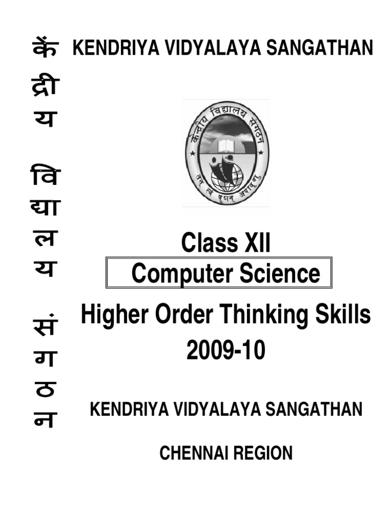 Class XII Computer Science Higher Order Thinking Skills 2009-10 | PDF ...