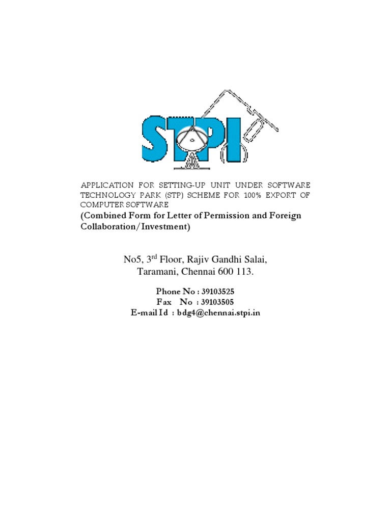 Application Form For STP Registration | PDF | Software Development ...