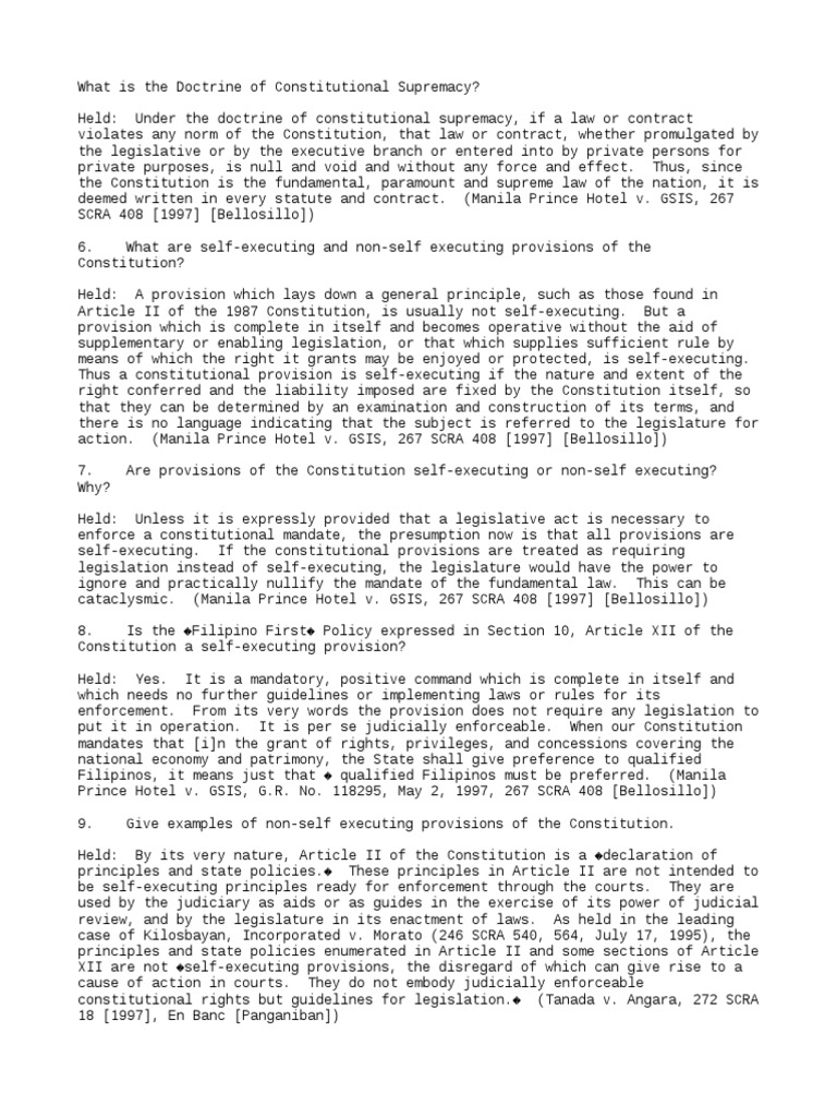 Self-Executing vs Non-Self-Executing Provisions | PDF | Article Two Of ...