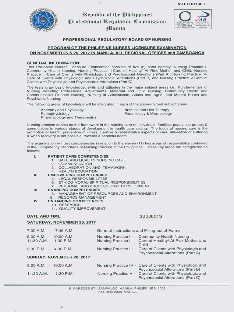 NLE Program November 2017 | PDF