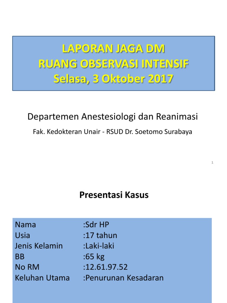 Contoh Morning Report Untuk Dokter Muda Jaga ROI | PDF