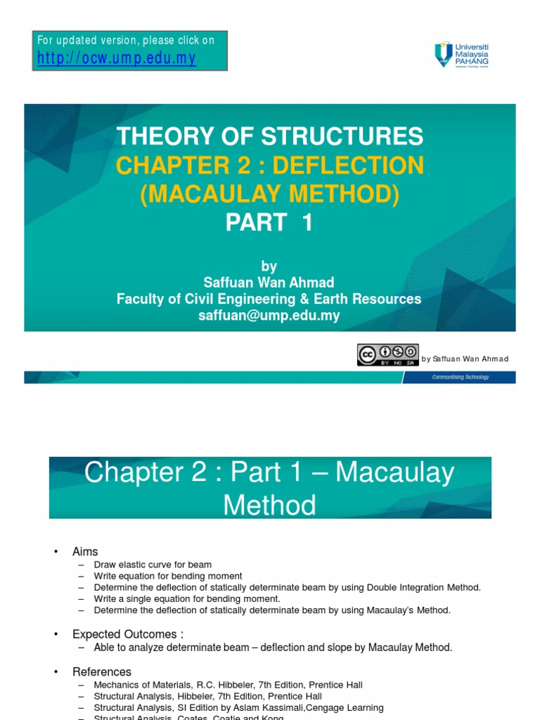 Chapter 2 Part 1 - Deflection Macaulay | PDF | Structural Analysis | Beam (Structure)