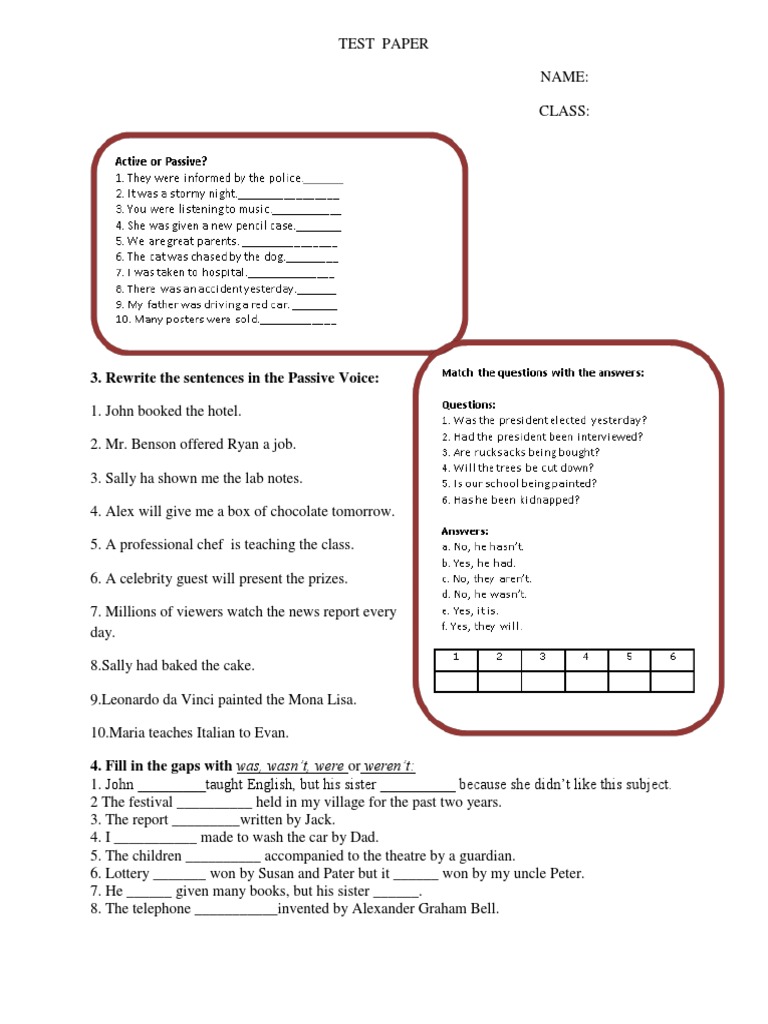Passive Voice and Gap Fill Exercises | PDF