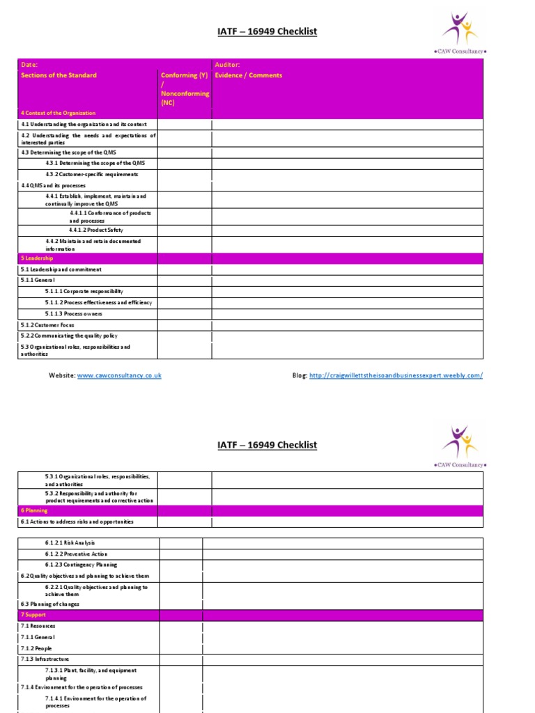 9 Iatf 16949 Gap Assessment Checklist 170601102322 | Competence (Human ...