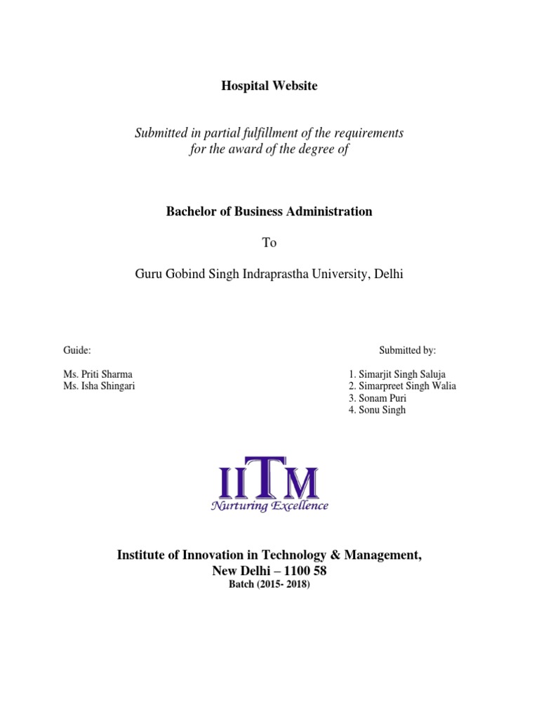 Hospital Website Development Project | PDF | Business