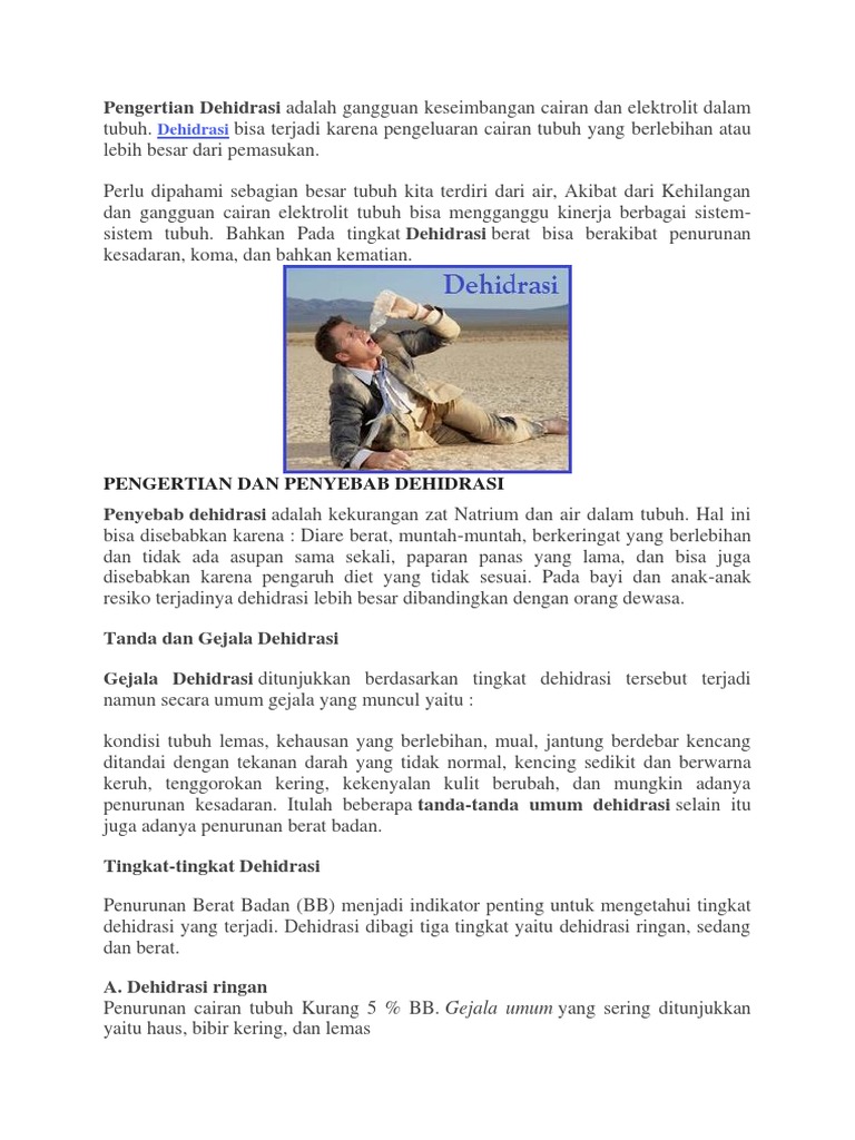 Tingkat Dehidrasi | PDF | Kesehatan Holistik
