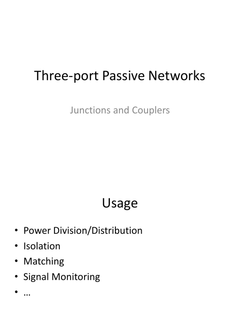 Three-Port Passive Networks | PDF | Electronics | Electrical Engineering