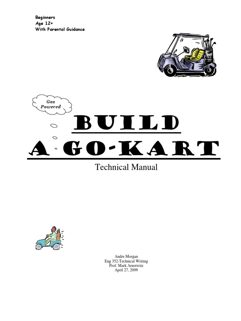 Build a Beginner Gas Go-Kart Manual | PDF | Axle | Screw