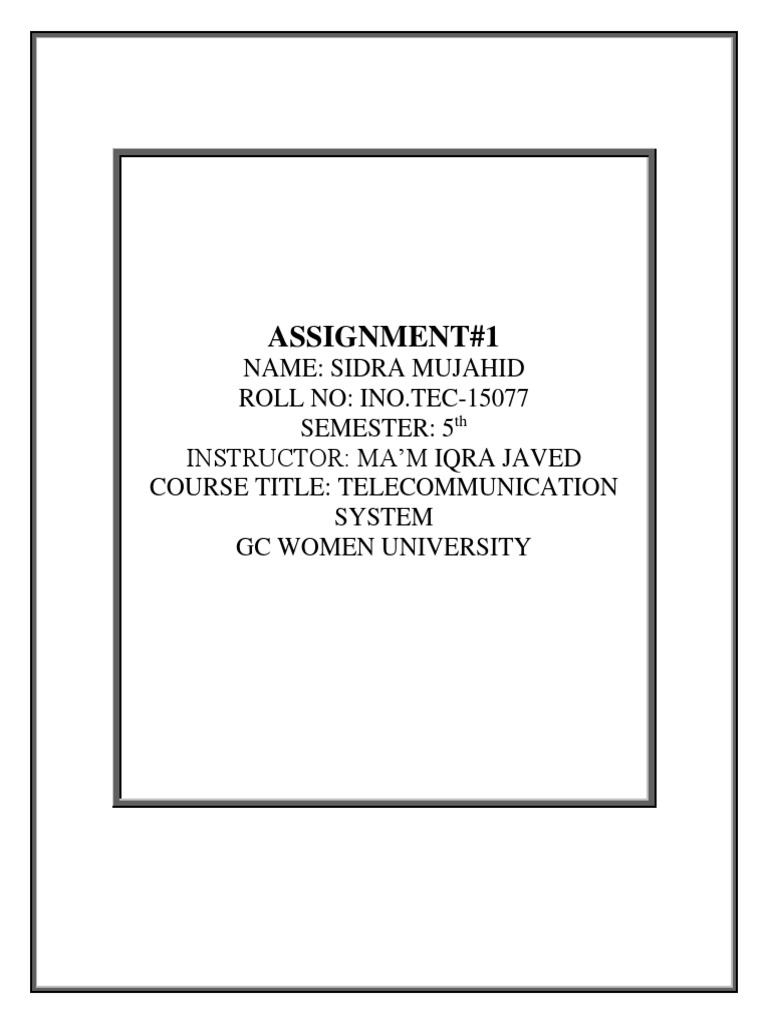 Telecom Assignment | PDF | Telecommunications Infrastructure | Software Defined Radio