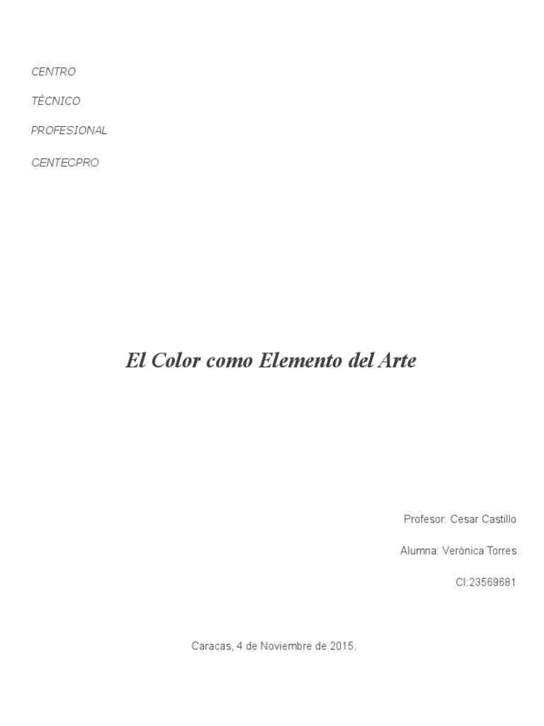 El Color Como Elemento Del Arte | PDF | Simbolismo (Artes) | Color