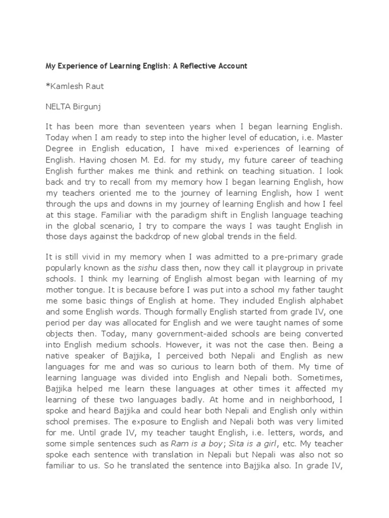 My Journey of Learning English | PDF | English Language | Test (Assessment)