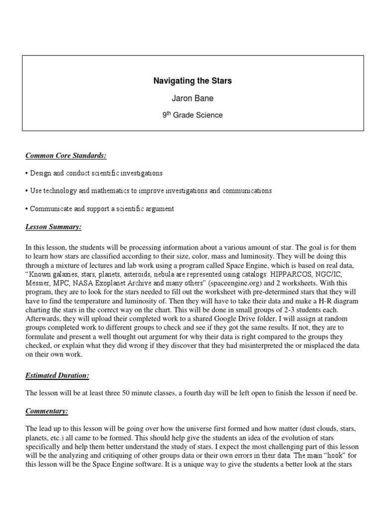 Navigating The Stars | PDF | Stars | Differentiated Instruction