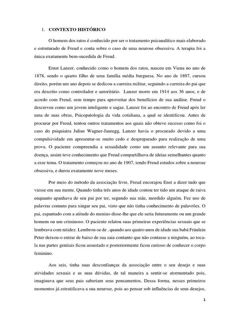 O Homem Dos Ratos Final | PDF | Sigmund Freud | Amor