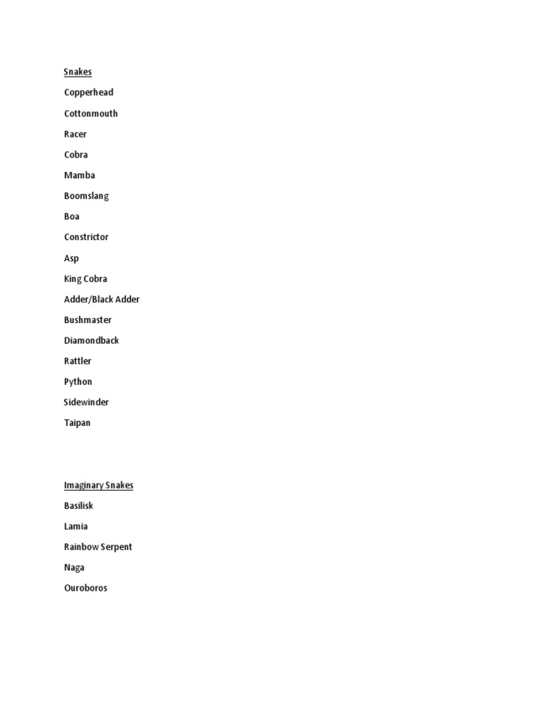 Creature Names | PDF