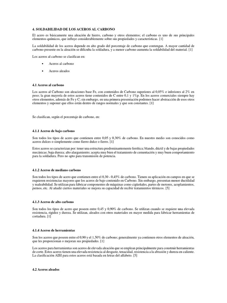 Soldabilidad de Aceros al Carbono | PDF | Aleación | Acero