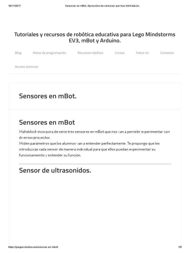 Sensores Esenciales en mBot | PDF | Sensor | Ligero