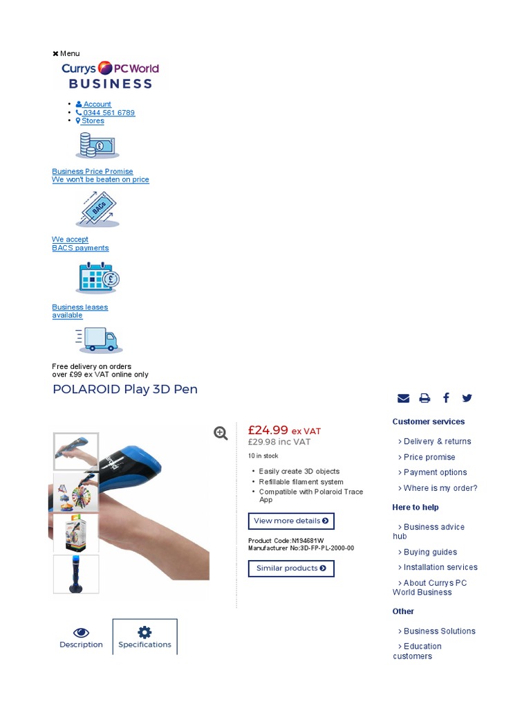 3D Pen Descriptions | PDF | Retail | Printer (Computing)