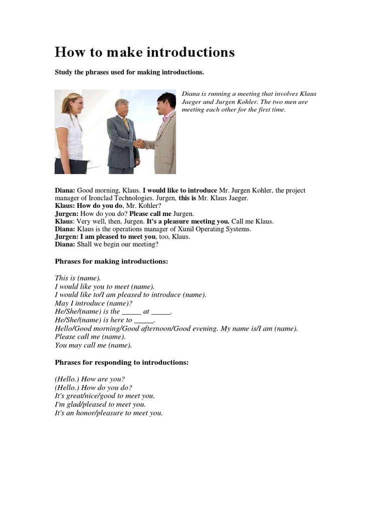 How To Make Introductions | PDF
