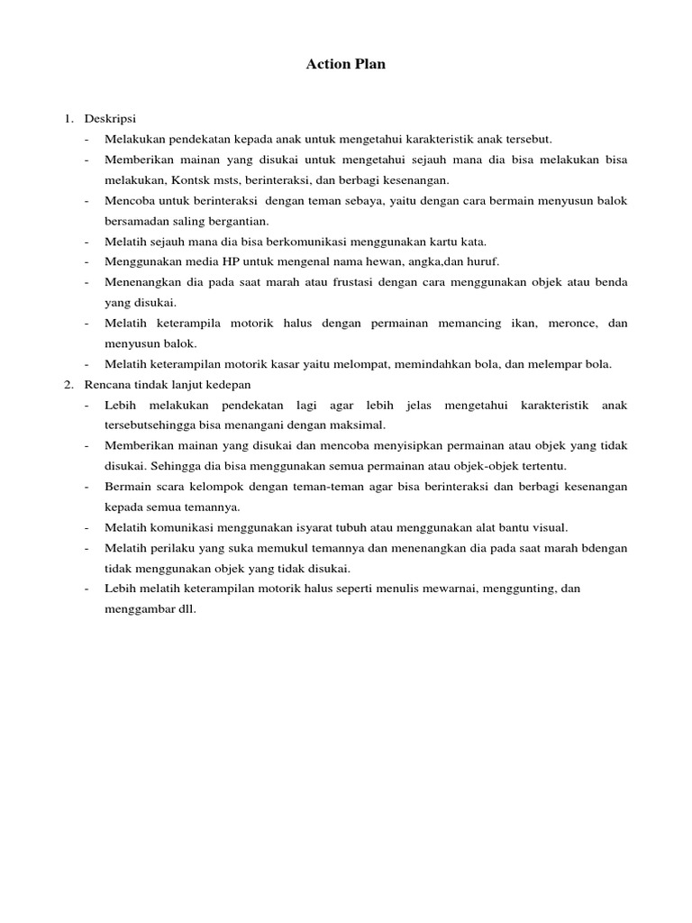 Planning Matrix Dan Action Plan | PDF