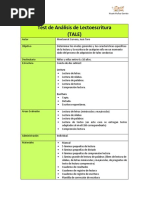 TEST de TALE (Test de Analisis de Lectoescritura)