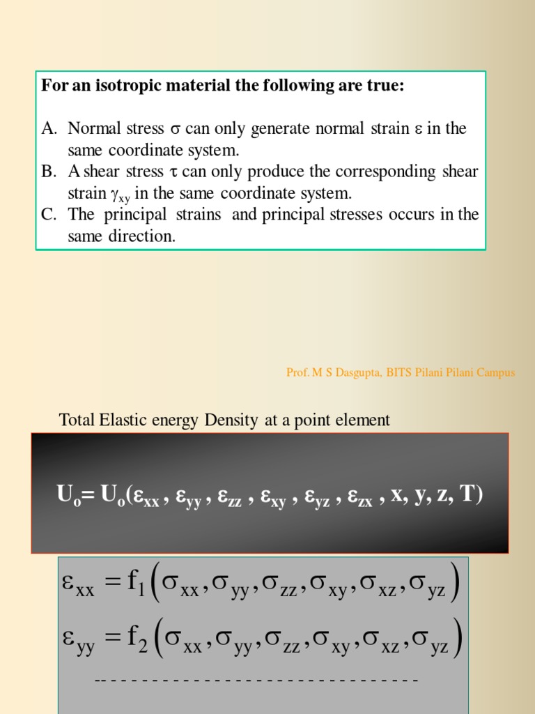 Isotropic Material Stress-Strain Basics | PDF | Young's Modulus ...