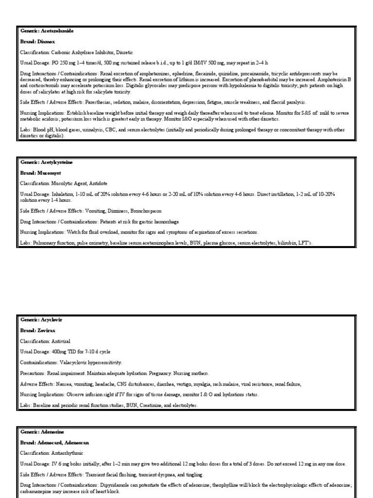Generic: Acetazolamide Brand: Diamox | PDF | Medical Specialties ...