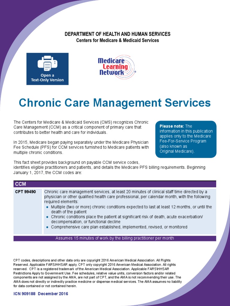 Chronic Care Management | PDF | Electronic Health Record | Medicare ...