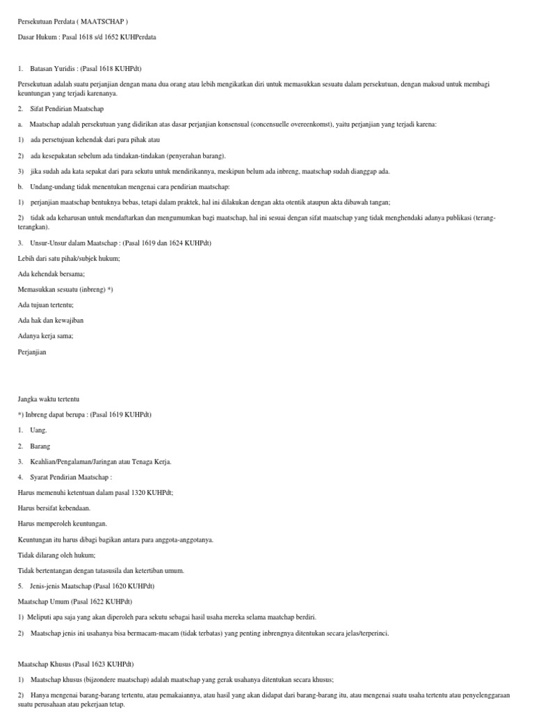 Persekutuan Perdata | PDF