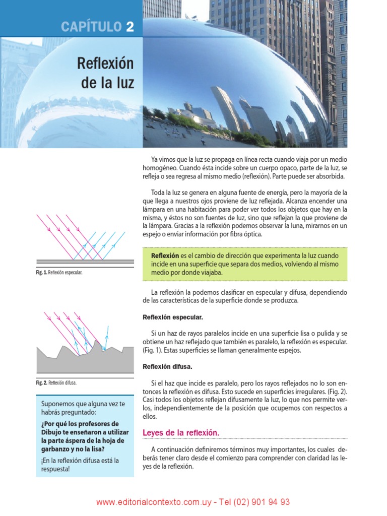 Reflexión de la Luz: Especular y Difusa | PDF | Reflexión (Física) | Ligero