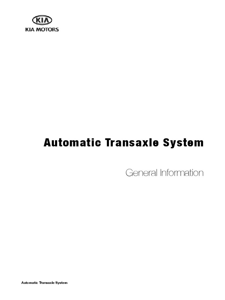 Hyundai i10 Automatic Transaxle Overview | PDF | Automatic Transmission ...
