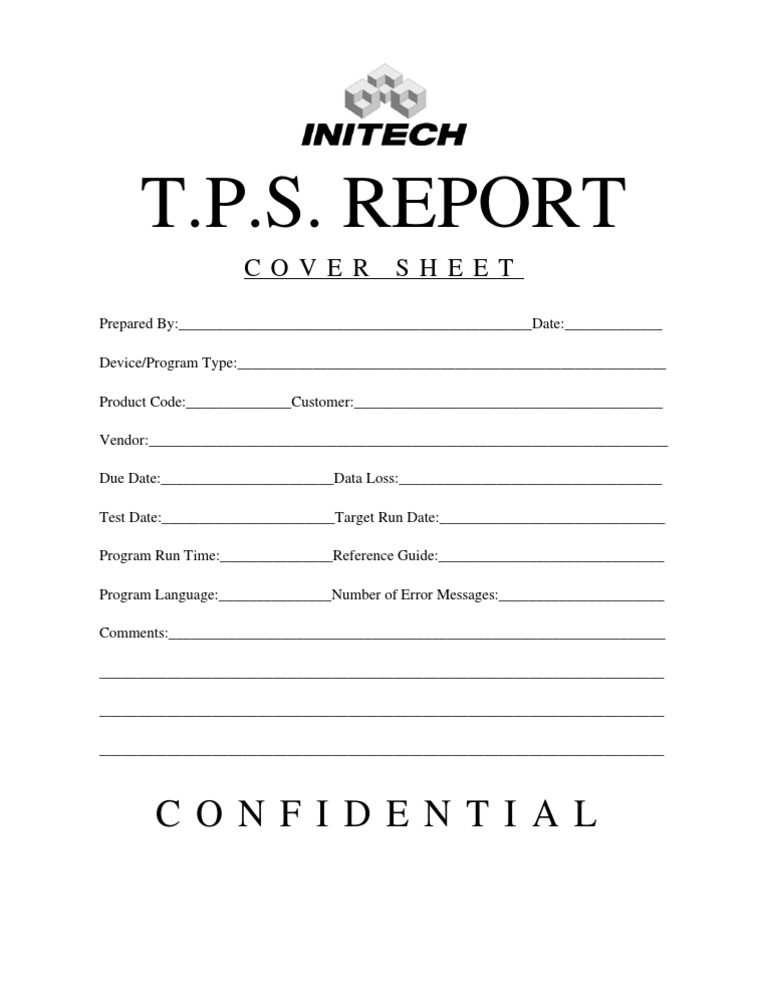 TPS Report Cover Sheet Template | PDF | Areas Of Computer Science ...