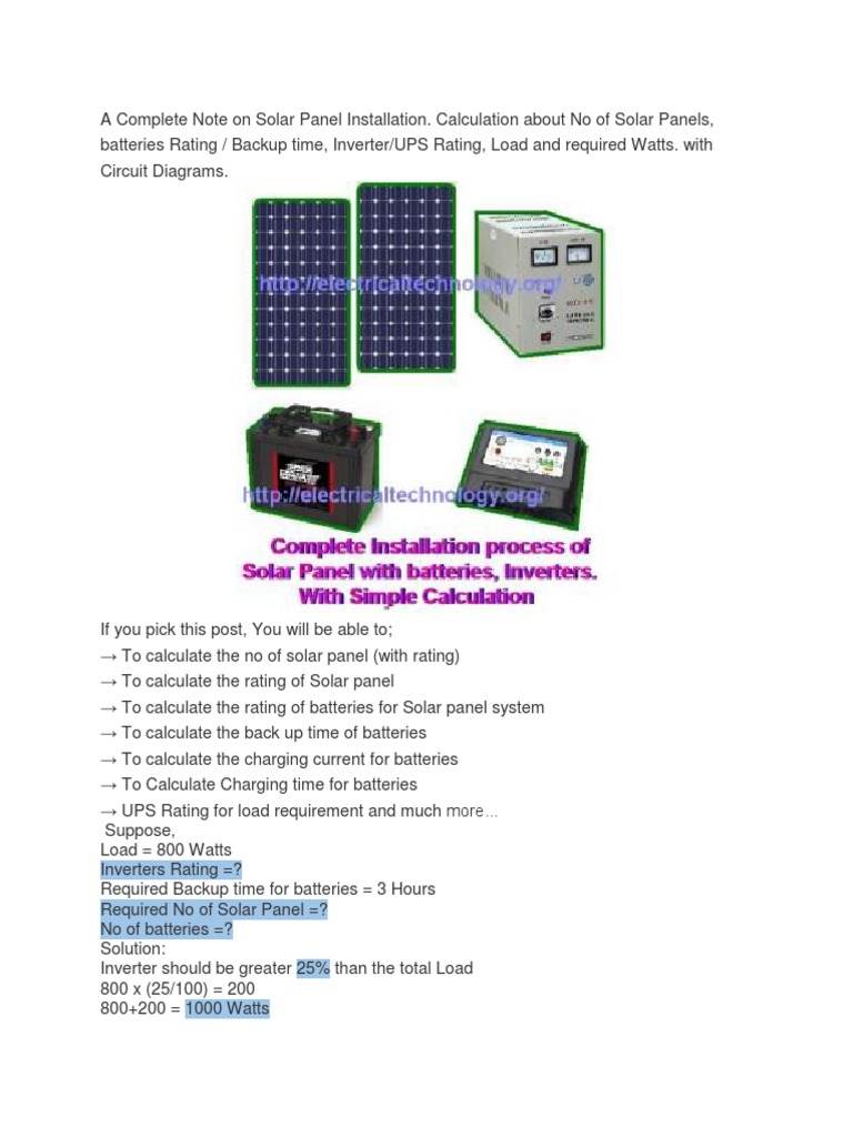 A Complete Note On Solar Panel Installation | PDF | Series And Parallel ...