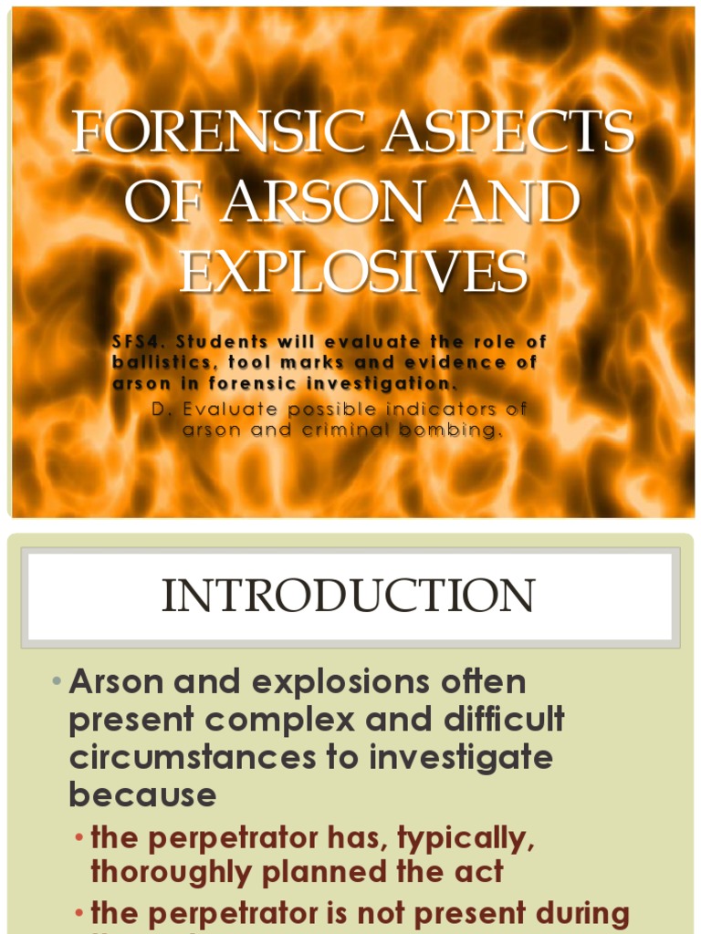Forensic Analysis of Arson and Explosives | PDF | Explosive Material ...