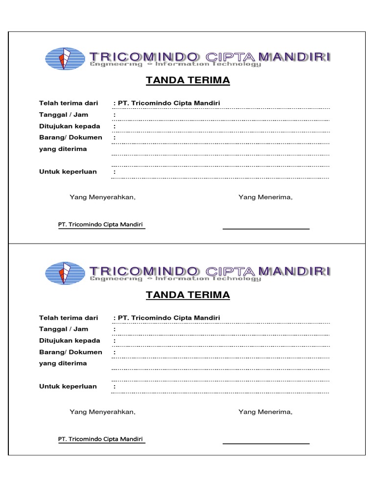 Format Tanda Terima | PDF