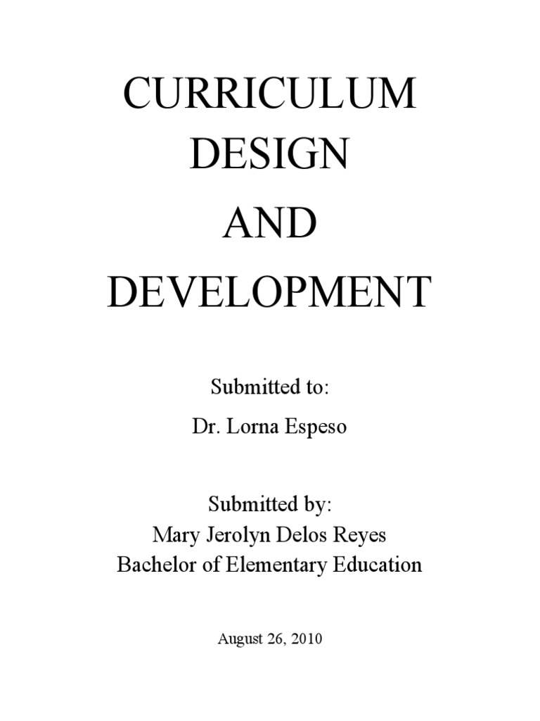 Curriculum Design | PDF