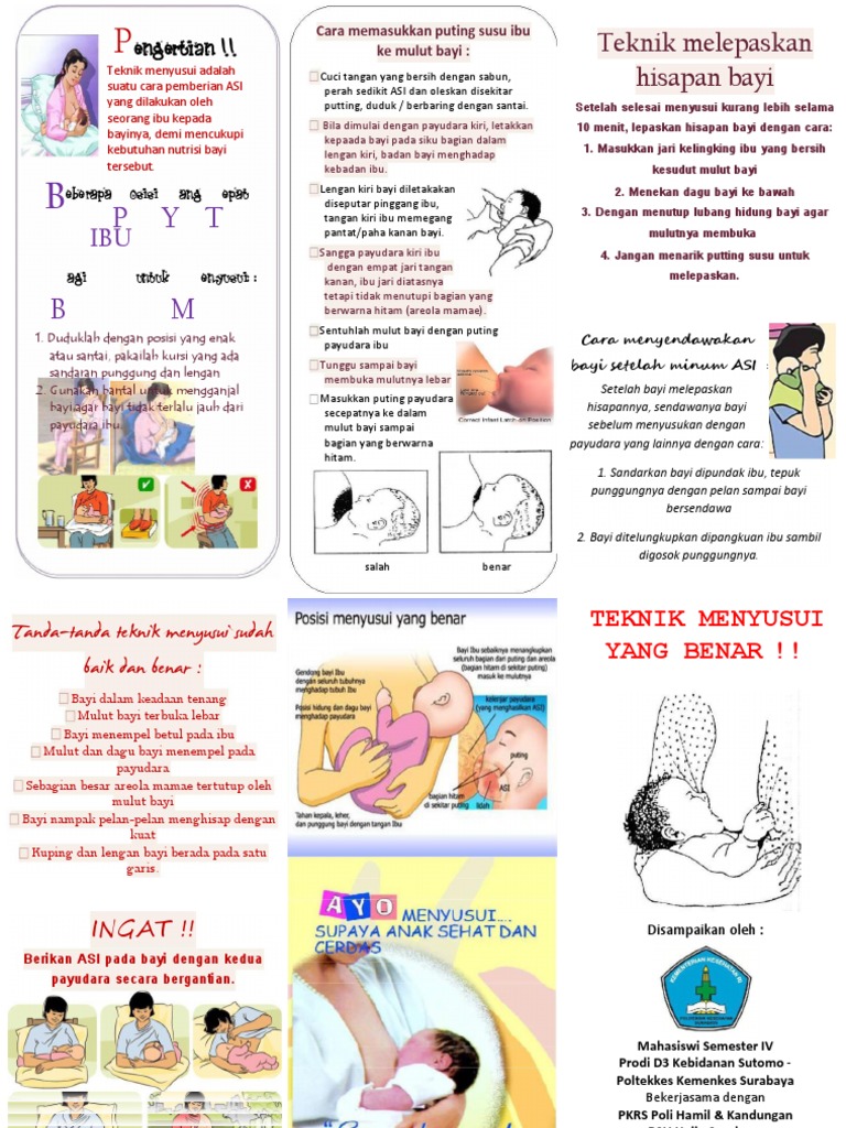 Leaflet Teknik Menyusui Yang Benar | PDF