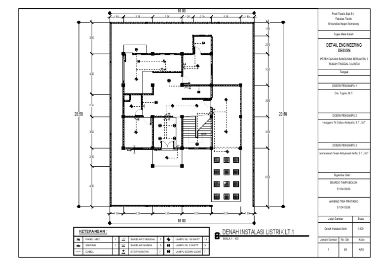 Denah Instalasi Listrik Rumah 3 Lantai | PDF