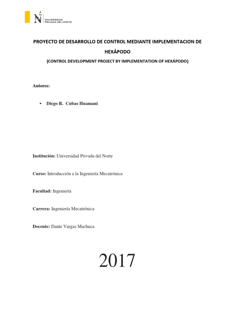 Informe Proyecto Hexapodo | PDF | Arduino | Bluetooth