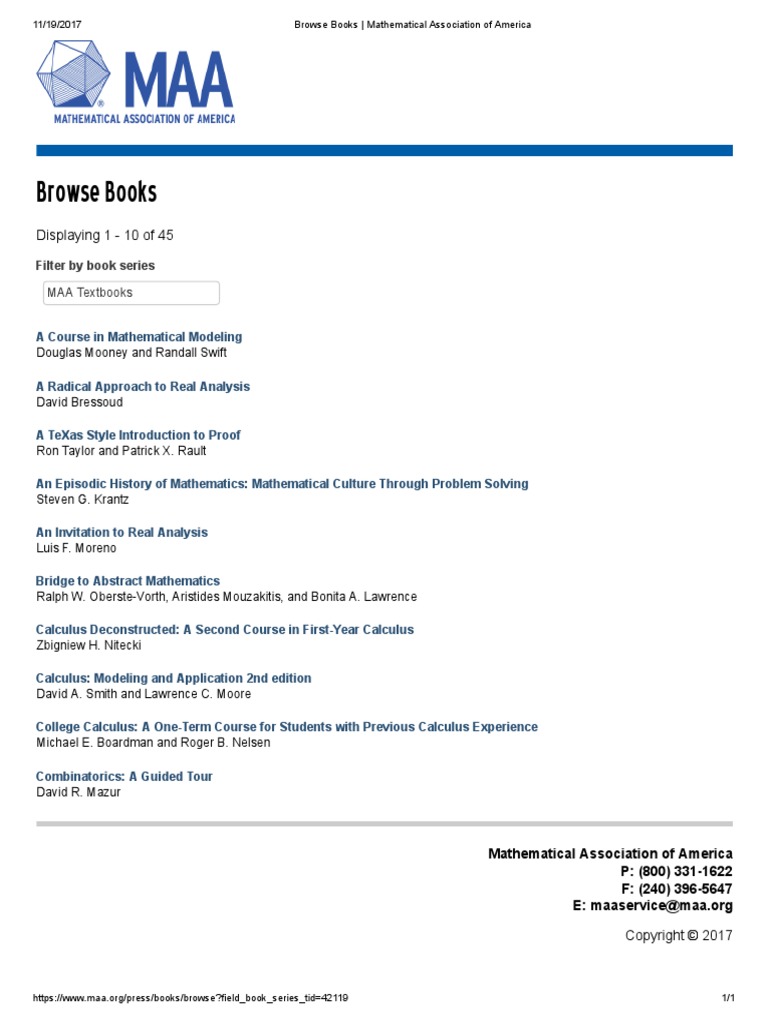 MAA Textbook | PDF