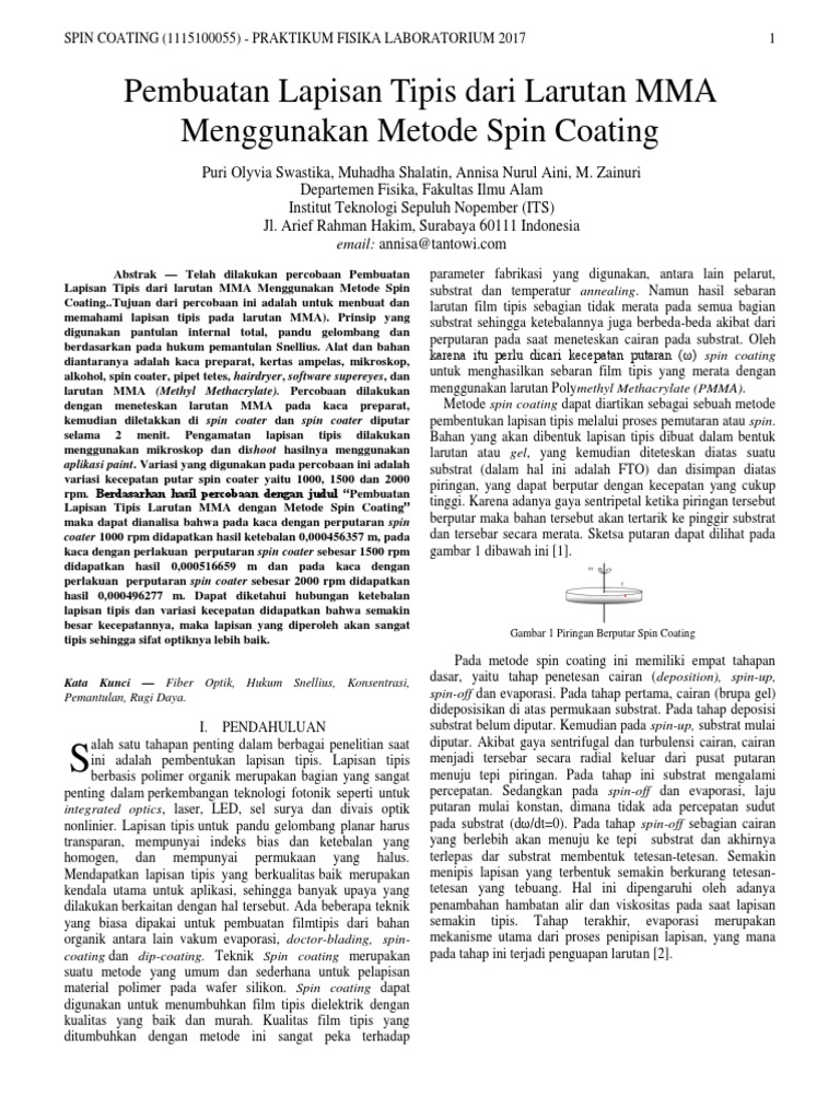 Spin Coating Puri | PDF