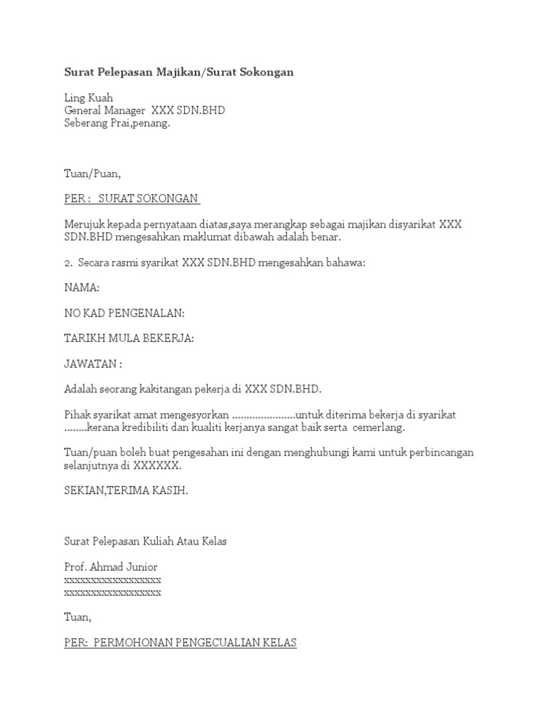 Surat Majikan Contoh Surat Pelepasan Kerja Pkp Contoh - vrogue.co Surat Majikan Contoh Surat Pelepasan Kerja Pkp Contoh - vrogue.co