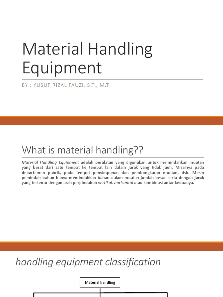 Material Handling Equipment | PDF