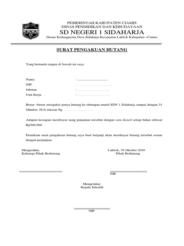 SPH (Surat Pengakuan Hutang) | PDF