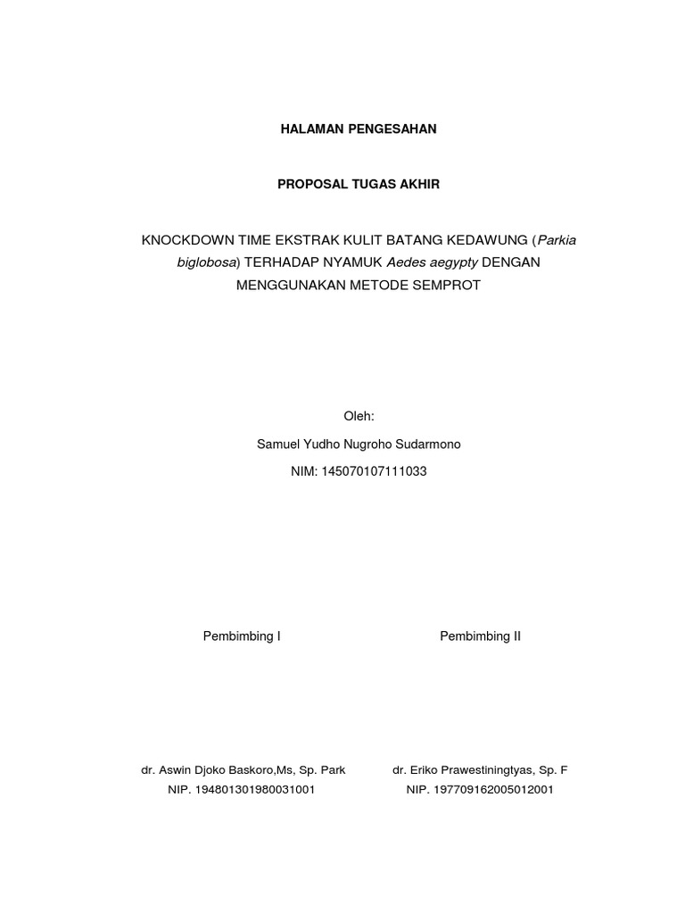 Halaman Pengesahan Proposal | PDF