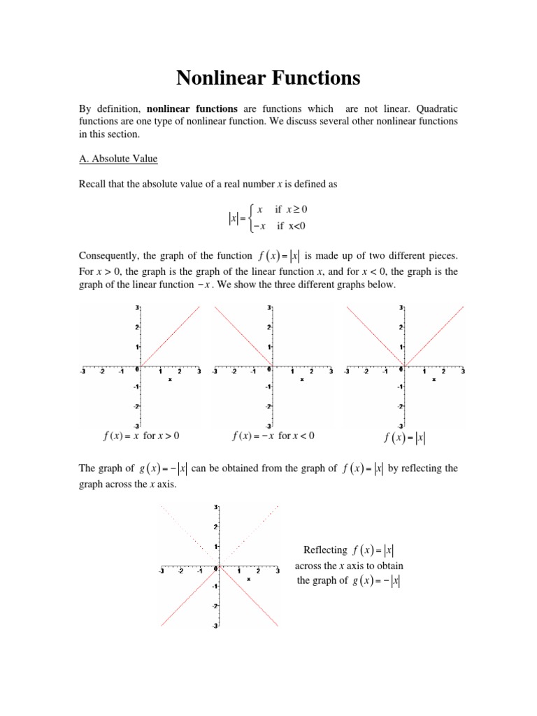Nonlinear Functions | PDF | Asymptote | Function (Mathematics)