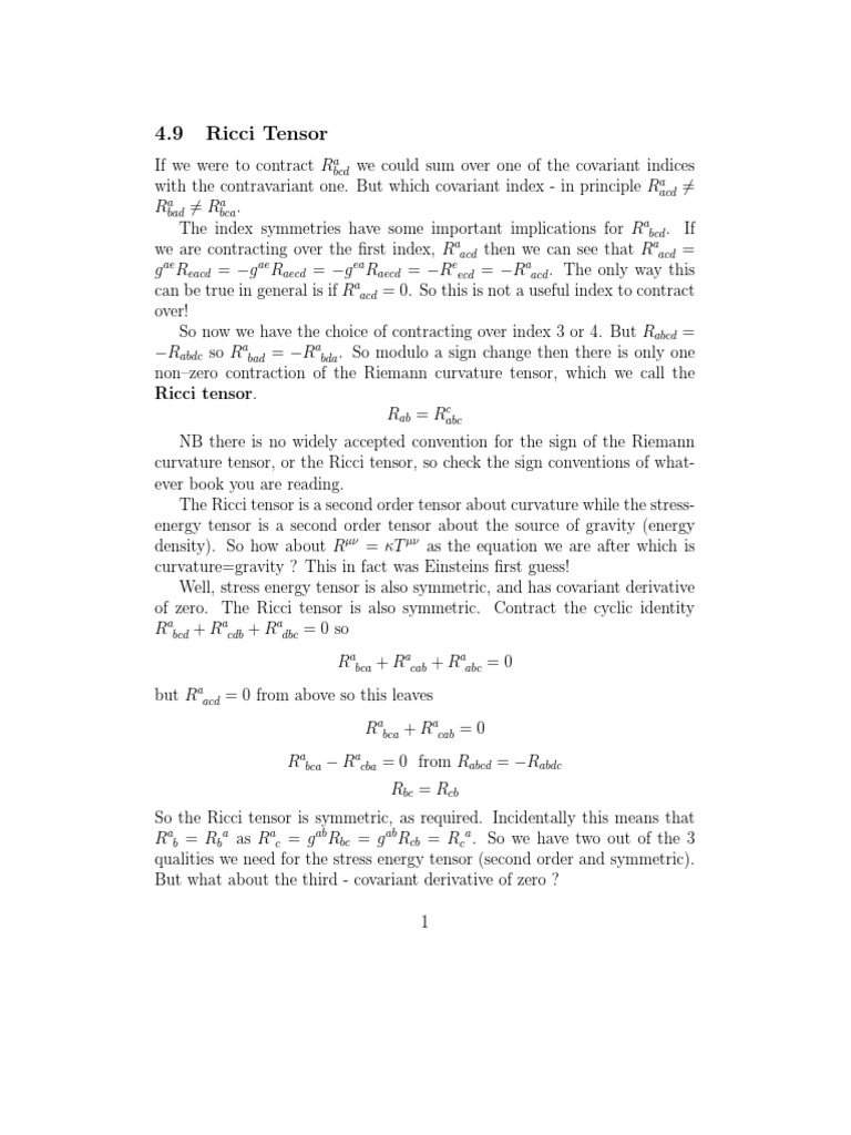 Deriving The Einstein Field Equations Through The Ricci Tensor And