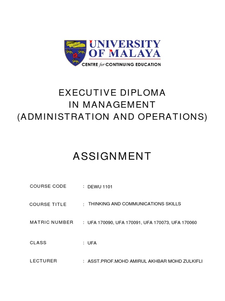 UM Assignment Cover (Bi) | PDF